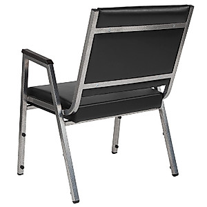 EMMA + OLIVER 1000 lb. Rated Black Antimicrobial Vinyl Bariatric Medical Reception Arm Chair