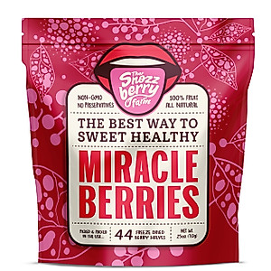 Miracle Berries by Snozzberry Farm | 44 berry halves | Freeze-dried, Grown in the USA | Turn Sour Sweet | Best Value In The Marketplace
