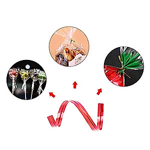 Mini Skater 6 Inches 800 Pieces Metallic Plastic Twist Ties Bag Ties for Cellophane Party Bag (800, Red)