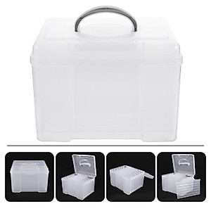 DOITOOL Photo Storage Box Organizer with Inner Cases and Handle Craft Storage Solution for Pictures Organization and Easy Access Ideal for Photo Archiving and Keeping Memories Safe