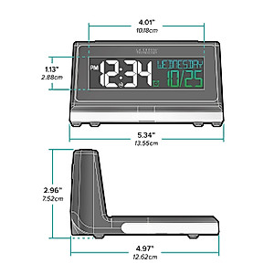 La Crosse Technology 617-148 Wireless Charging Alarm Clock with Glowing Light Base
