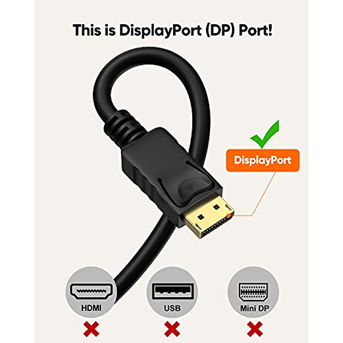 CableCreation DisplayPort to DVI Cable 6FT, Unidirectional DP to DVI Cable 1080P@60Hz Full HD, Gold-Plated DVI to DisplayPort Adapter Male to Male Compatible with Laptop, Monitor, Projector and More