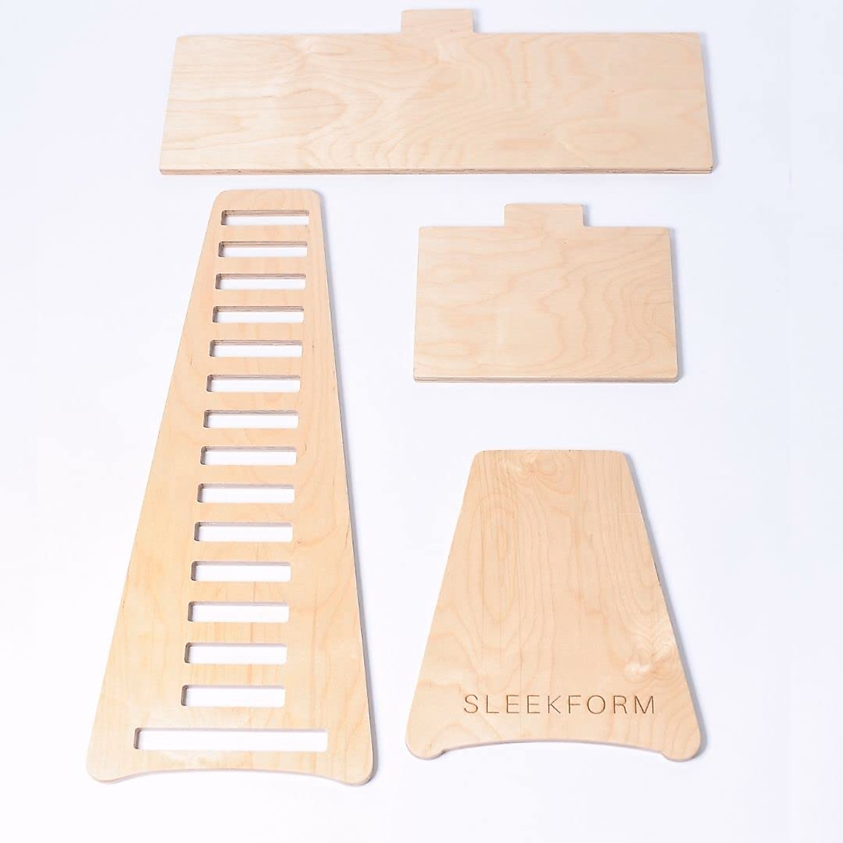 Sleekform Standing Desk Converter - Adjustable Height Sit Stand Workstation for Office and Home, Table Top Wood Portable