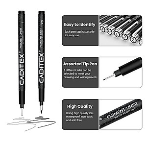 Calligraphy Pens, CADITEX 8 Size Calligraphy Pens Set for Beginners Drawing, Writing