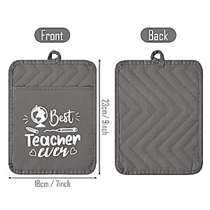 GROBRO7 10Pcs Teacher Appreciation Gifts Pot Holders How Sweet it is to Be Taught by You Cotton Potholder Microwave Oven Mitt Thank You Teachers Gifts for Back To School Graduation Retirement Birthday