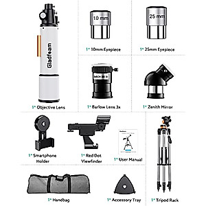 Telescopes for Adults Astronomy, 80mm Aperture 500mm Professional Refractor Telescopes for Kids, Beginners Telescope with Adjustable Tripod, Phone Adapter to Observe The Moon and Planet