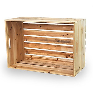 The Lucky Clover Trading Wood Basket with Handles, 19.25" L Crate, Natural