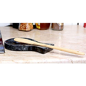 RADICALn Spoon Rest Handmade Marble Black Spatula Fork Ladle Utensil Rest Keeper - Cooking Spoon Organizer - Stove Top Chef Kitchen Tool Spoon Holder