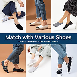 Ordenado Women's 9 Pairs Casual Thin No Show Socks Non Slip Flat Boat Line