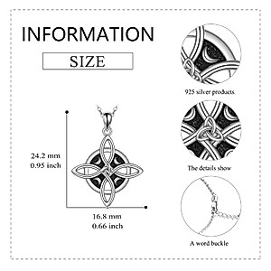 VONALA Witches Knot Necklace Nudo de Bruja Pendant 925 original Sterling Silver Celtic Triquetra Trinity Knot Pendant Necklace Good Luck Irish Jewelry Christmas Gifts for Women Men