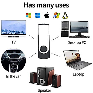 Flash Drive 8GB 5 Pack USB 2.0 Thumb Drive Jump Drive Pen Drive Bulk Memory Sticks Zip Drives Swivel with Led Light Keychain Design Yellow/Red/Blue/Green/Black (5 Pcs Mixed Color)