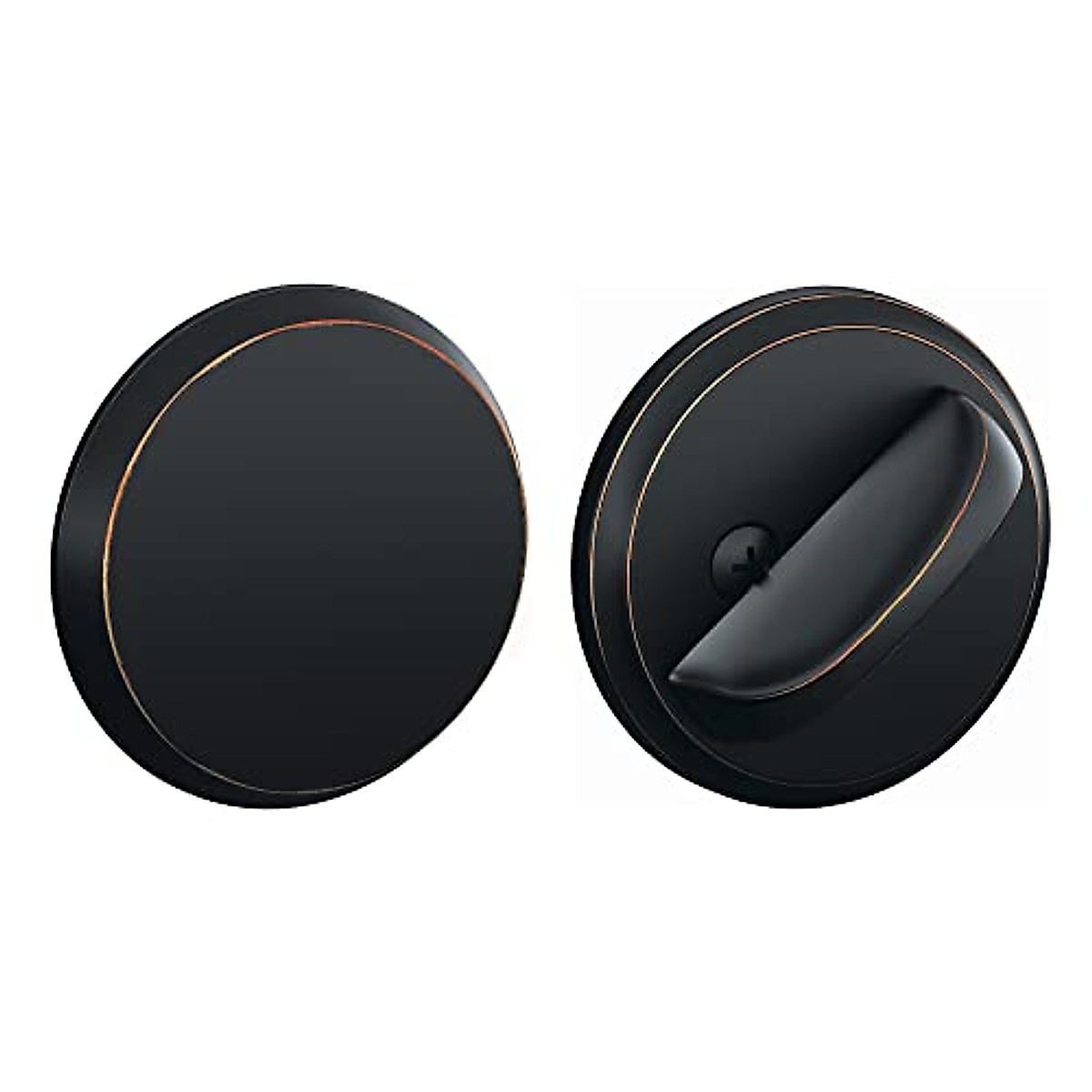 Schlage B81716 Standard Trim Non-Keyed One Sided Deadbolt, Highest Residential Security, Single thumbturn, Aged Bronze