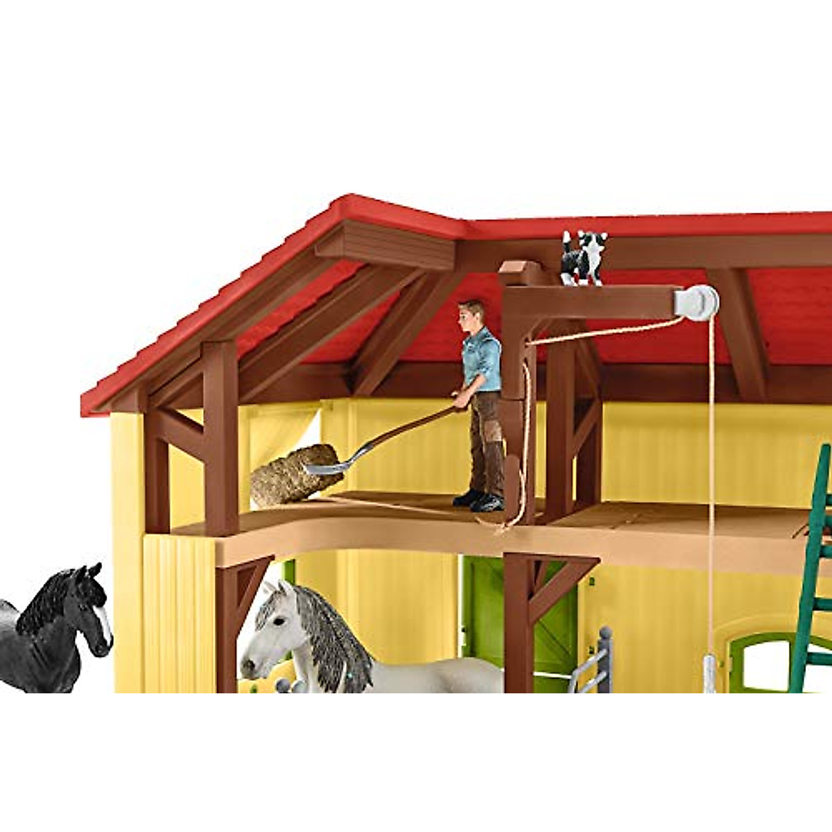 Schleich Farm World, 30-Piece Playset, Farm Toys and Farm Animals for Kids Ages 3-8, Horse Stable 10.5 x 49 x 34.5 cm