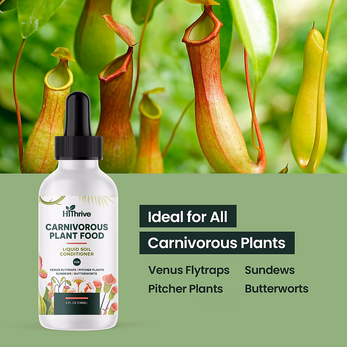 4oz Carnivorous Plant Food & Venus Fly Trap Food - Feeds up to 500 Times, Tropical Plant Fertilizer for Carnivorous Plants, Premium Liquid Carnivorous Plant Fertilizer & Feeding Supplement for Growth