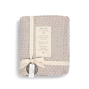 DEMDACO You and Me Cuddle Moments Soft Tan 60 x 50 Polyester Fabric Throw Blanket