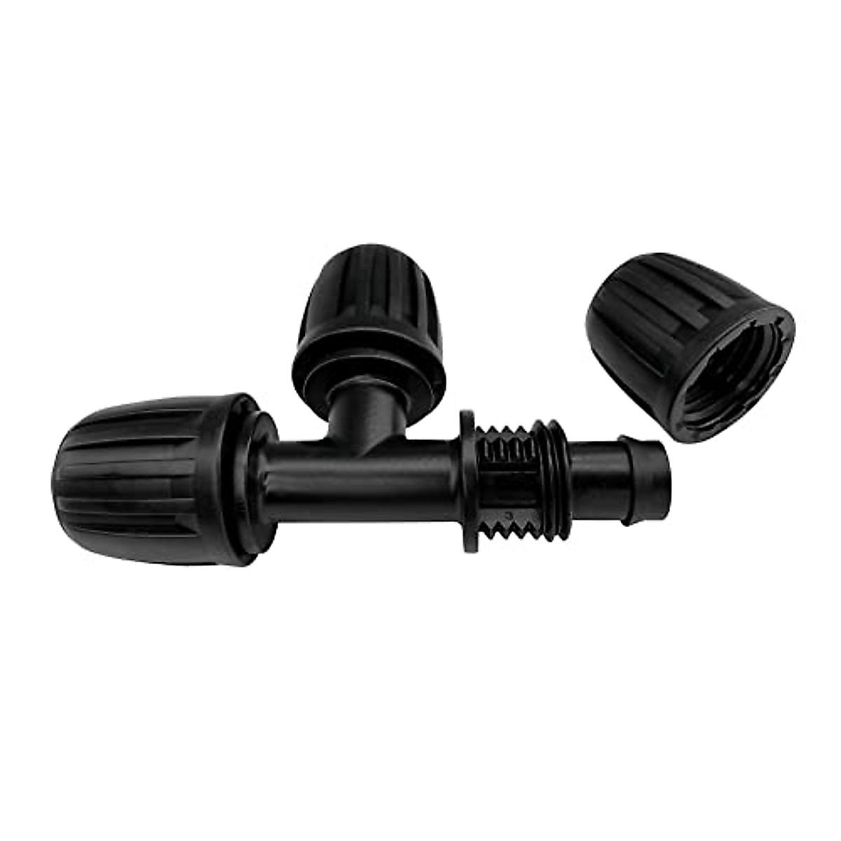 5 Pack 1/2" Drip Irrigation Fittings, Lock Barbed Tee Connectors, 1/2 inch T Connectors for Tubing(1/2" ID x 0.65" OD), Anti-Drop Straight Tee for Irrigation Tubing