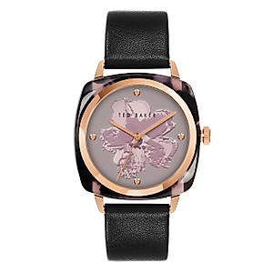 Ted Baker Women's Quartz Leather Strap, Black, 20 Casual Watch (Model: BKPELS2019I), Pink/Black