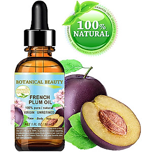 PLUM OIL French. 100% Pure Natural Virgin Unrefined Undiluted Cold Pressed Carrier Oil. For Face, Skin, Hair, Body, Lips, Nails (1 Fl.oz - 30 ml.) by Botanical Beauty