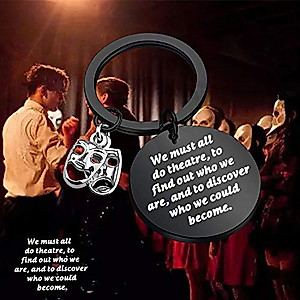 BAUNA Theatre Kechain Muse Comedy Tragedy Mask Actor Actress Keychain(bl)