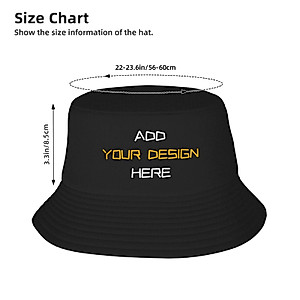 Generic Custom Bucket Hat for Men Women Design Your Own Personalized Logo Text Photo Packable Fishing Hat Black