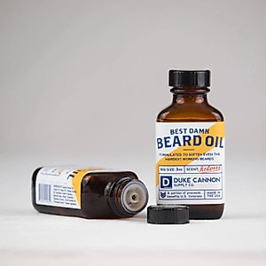 Duke Cannon Supply Co. Busch Beard Oil, 3oz, Sandalwood Scent - Softening, Conditioning Beard Oil Made With Busch Beer