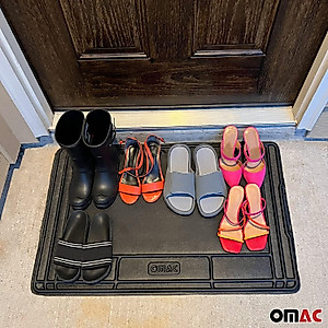 OMAC Under The Sink Mat, Trimmable, 34.6 x 22.4 inch, Waterproof, Cabinet Liner Protector for Kitchen and Bathroom, Undersink Tray, Rubber, Black