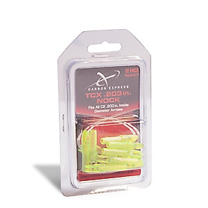 Carbon Express 50259 TCX Nock, Size .203 (Fits PileDrive Pass Thru Extreme 250 & 350), 12-Pack, Clear Green