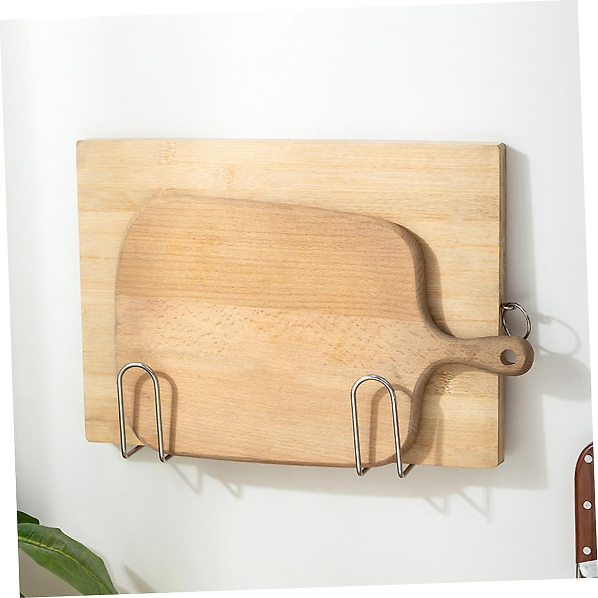 Hemoton 4pcs Wall Mounted Pot Lids Holder Wall Door Mounted Pan Lid Cover Hanger Rack Kitchen Utensil Cutting Board Organizer for Home and Kitchen Use