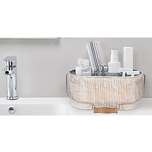 Galvanized Metal Caddy with 4 Compartments, Kitchen Utensil Holder, Metal Caddy, Picnic Caddy, Rustic Farmhouse Galvanized, Multipurpose Storage Bin, Metal Garden Planters- Hammered - Antique Grey