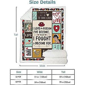 Nurse Blanket Ultra Soft Microfiber Plush Sherpa Throw Blankets Gifts for Women Girls Best Friend Thick Warm Cozy Fuzzy(Nurse-9,(51'' x 59''))