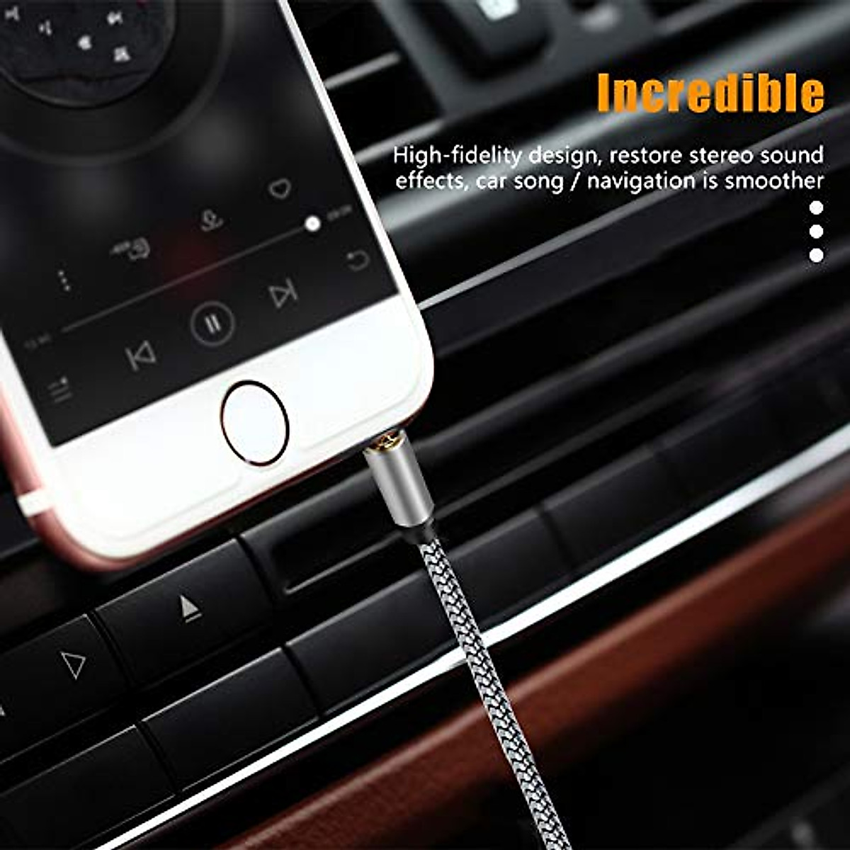 Headphone Extension Cable,3.5mm Male to Female Extension Stereo Audio Extension Cable Adapter Gold Plated Nylon Braided Cord Compatible for iPhone, iPad, Smartphones, Tablets (9.8ft/3m)