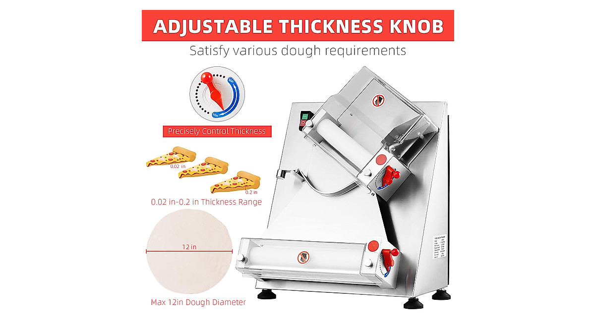Commercial Automatic Pizza Dough Roller Sheeter | Max 12 Inch