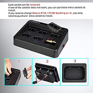 Retevis RT29 Ailunce HD1 Walkie Talkie Six-Way Charger, Practical Multi Charger Compatible with Retevis RT29 RB23 Ailunce HD1 Two Way Radio (1 Pack)