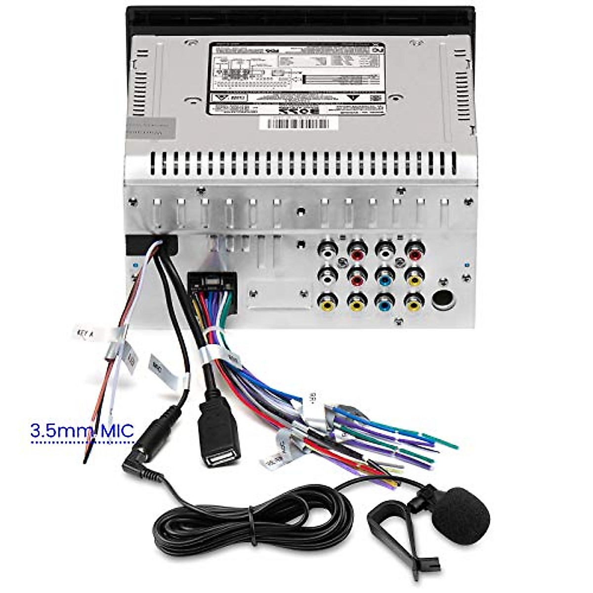 Car Microphone 3.5mm, Car Radio Mic Replacement for Pioneer Kenwood Boss JVC Sony Jensen Alpine Bluetooth Stereo Vehicle Head Unit Enabled Audio GPS DVD - External Hands Free Assembly Mike