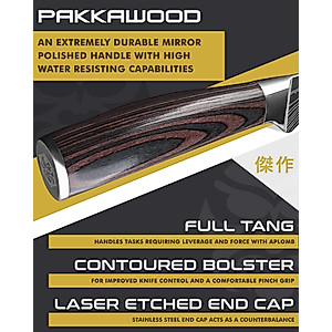 KESSAKU 7-Inch Cleaver Butcher Knife & 6-Inch Boning Knife Set - Dynasty Series - German HC Steel - G10 Full Tang Handle