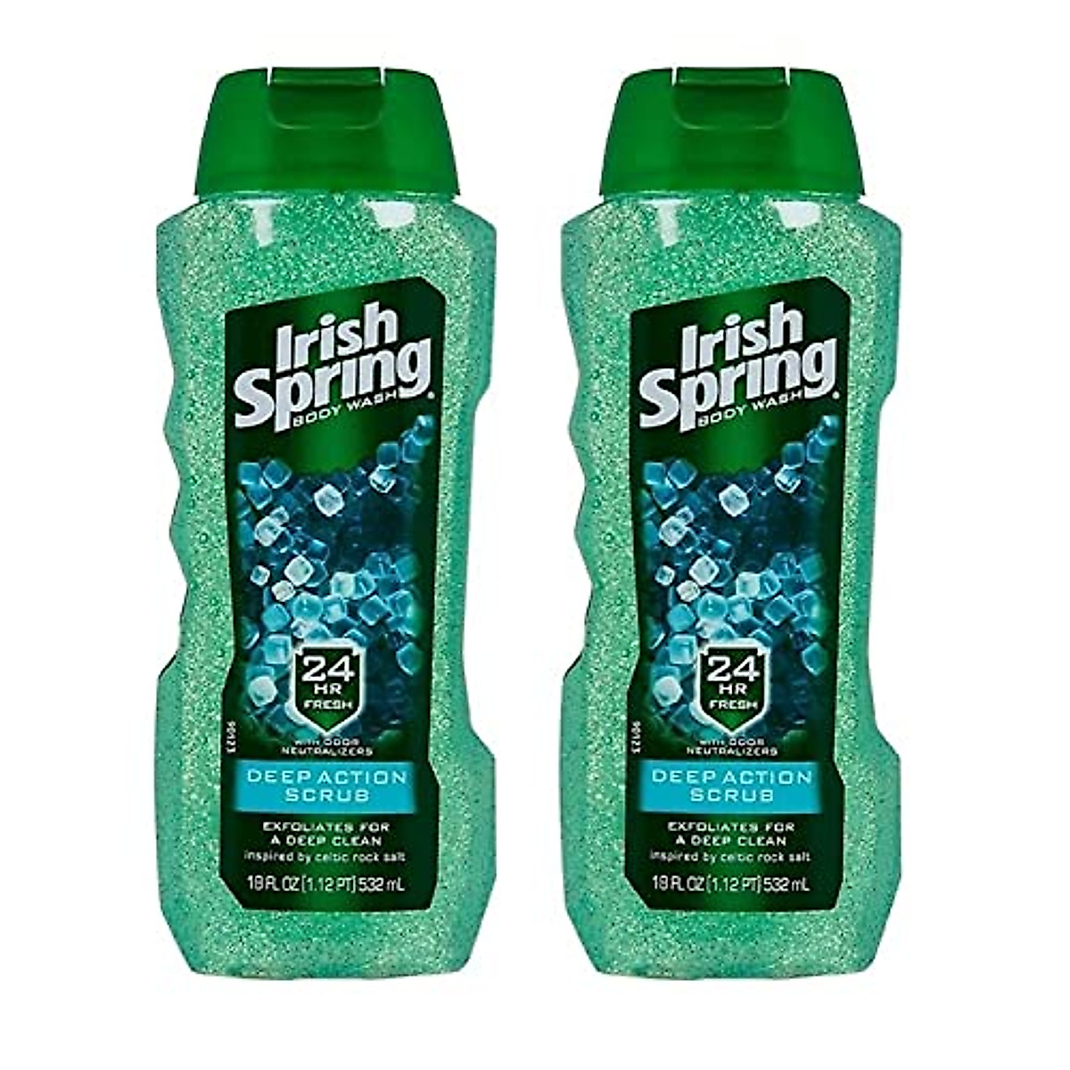 Irish Spring Body Wash Deep Action Exfoliating Scrub, 18 Fl Oz (Pack of 2)