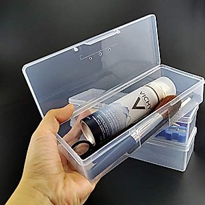 Airgoesin 3 Makeup Cosmetic Travel Organizer Storage Container Case Pencil Box for Stationery Brushes Pills Supplements Portable 7.3 in x 2.8 in x 1.4 in