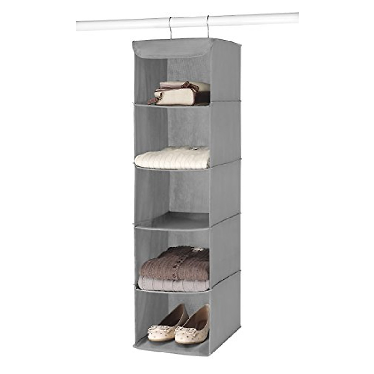 Whitmor 5 Shelf Hanging Accessory Shelves Paloma Gray