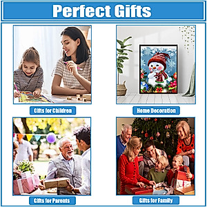 Suyaloo Snowman Diamond Painting Kits for Adults - 5D Diamond Art Kits for Adults Kids Beginner,DIY Christmas Round Full Drill Paintings with Diamonds Gem Art for Adults Home Wall Decor 11.8x15.7inch