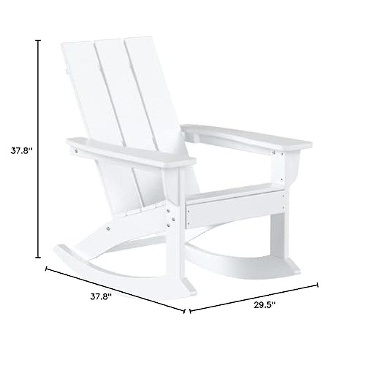 WO Home Furniture Adirondack Rocking Chair Set of 2 PCS Patio All-Weather and UV Protection for Any Outdoor Spaces (White)
