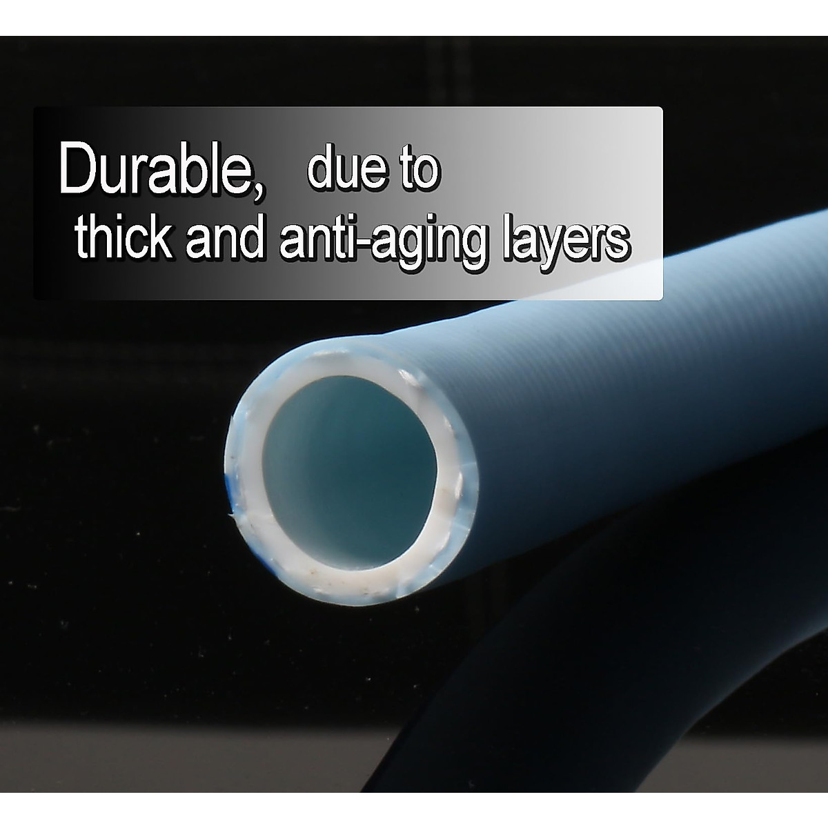 Atlantic Heavy Duty Garden Hose 5/8 Inch x 1 ft Blue, Short Connection Leader Hose (1 Foot)