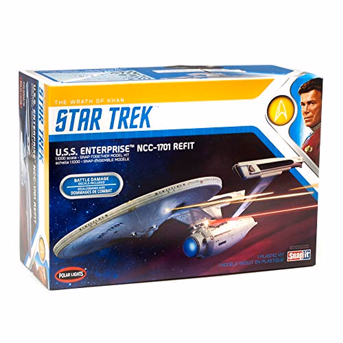 Polar Lights Star Trek U.S.S. Enterprise Refit Wrath of Khan Edition 2T 1:1000 Scale Model Kit