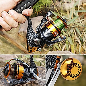 Burning Shark Fishing Reels- 12+1 BB, Light and Smooth Spinning Reels, Powerful Carbon Fiber Drag, Saltwater and Freshwater Fishing-TT2000