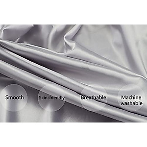 Satin Nursing Pillow Cover Set 2 Pack Ultra Soft Silk Compatible with Boppy Pillow Protect for Baby Hair and Skin Grey & Pink