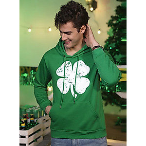 Arvilhill St Patrick's Day Sweatshirt Men's Green Shamrock Irish Printed Hoodie CLOVER XL