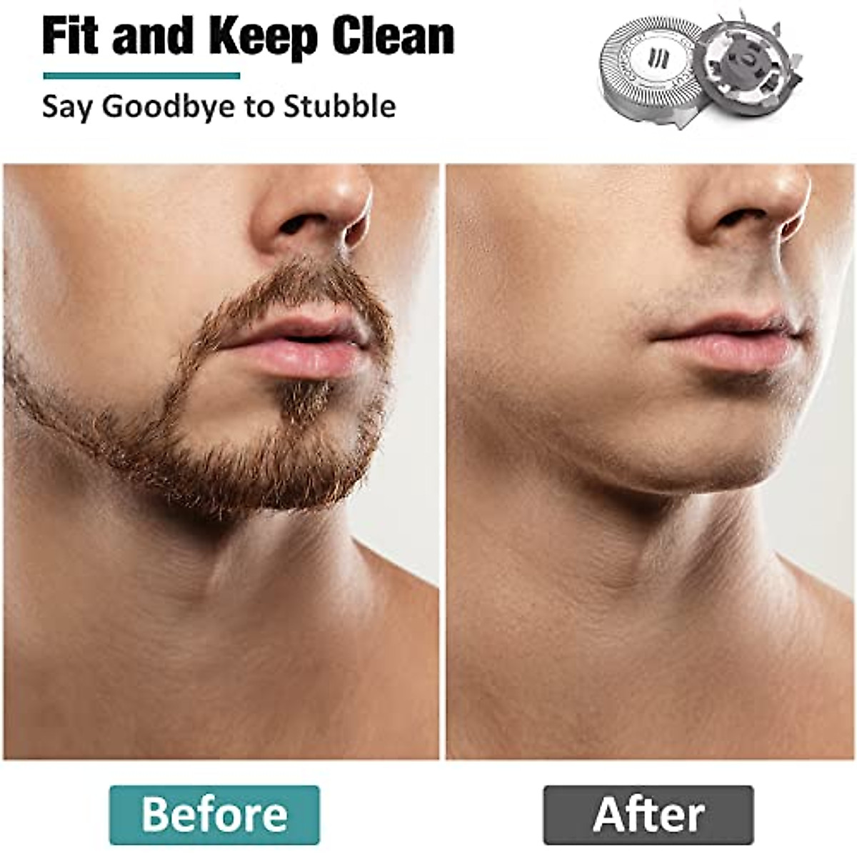 Centtechi Replacement Shaver Heads for Philips Aquatouch, 6Pcs Shaver Replacement Heads for Men Compatible with Series 1000, 2000, 3000, 5000, 6000 and Model AT8xx/AT7xx/PT8xx/PT7xx with Pointed Blade