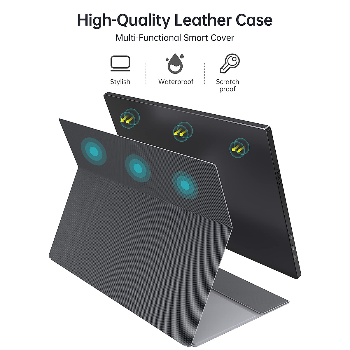 ForHelp 2k Portable Monitor 16inch 2560X1600 USB C Laptop Monitor HDMI Computer Display HDR IPS Gaming Screen w/Smart Cover & Dual Speakers, Travel Monitor for PC Mac Phone Xbox PS5 Switch Laptop