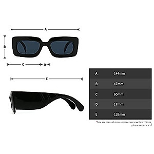 laureles/Square Snakeskin Pattern Rectangle Sunglasses Men Women Vintage Fluorescent Green Shade Glasses (C7)