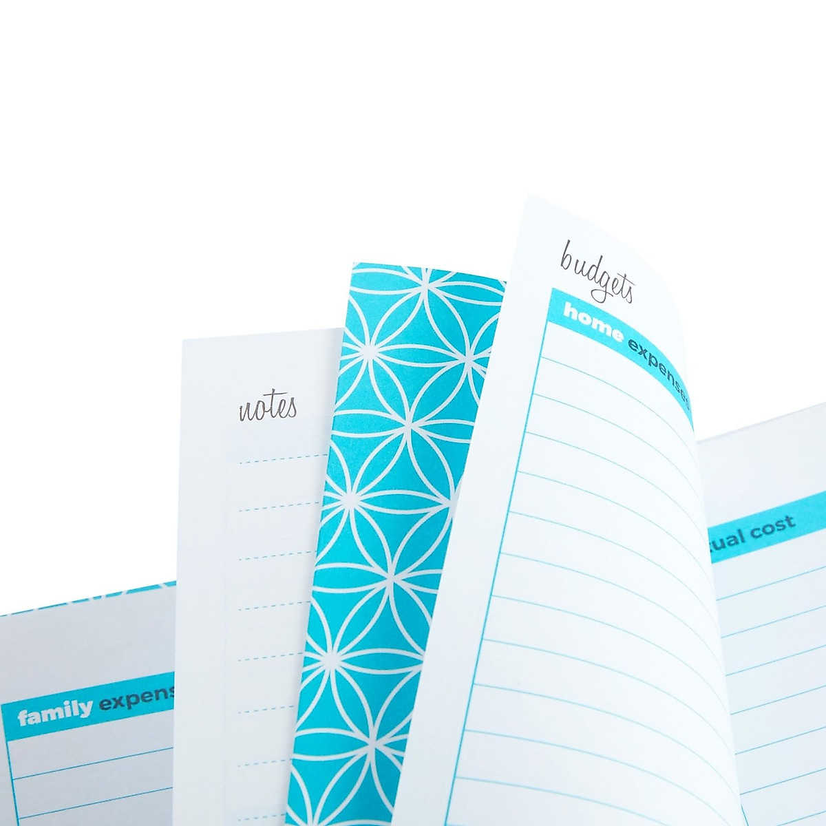 Paper Junkie Blue Monthly Budget Planner, Bill Organizer with 24 Pockets for Receipts, Home Expense Tracker (8x10 In)