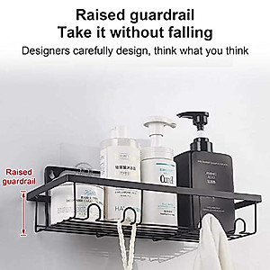 3 Pack Adhesive Shower Caddy Basket, with Hooks, Bathroom Storage Organizer Wall Mounted, for Soap Dish Holder Shelf Shampoo Conditioner